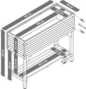 Tchibo - Vyvýšený truhlík - barva: hnědá