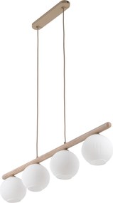 TK Lighting Závěsný lustr Virlo s dekorem dřeva pro žárovku 4x E14 TK11080