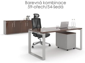 NABYTEK-DESIGNOVY.CZ - DEB1280O - Kancelářský stůl EPIC, 120/140/160/180cm, kovová podnož O, dub/černá
