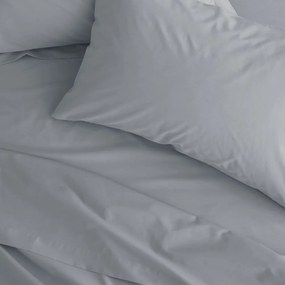 Šedé napínací perkálové prostěradlo 135x190 cm Easy Iron Percale – Catherine Lansfield