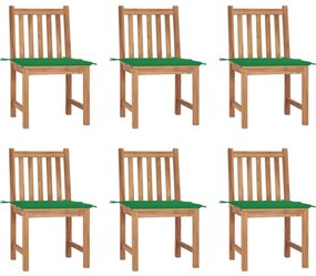 Zahradní židle 6 ks s poduškami masivní teak 3073120