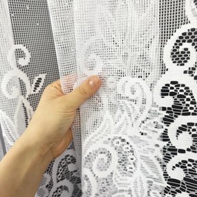 Hotová žakarová oblouková záclona bílá 160x320 Ervi 4304