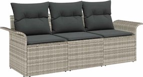 Set pohovek 3 ks 3-Počet míst Šedá polyratan 3345222