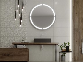 Kulaté zrcadlo do koupelny s LED osvětlením C2 premium