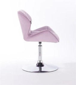 Velurová kosmetická židle MILANO na kulaté podstavě - vřesová