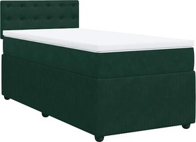 Box spring postel s matrací tmavě zelená 100x200 cm samet 3287677