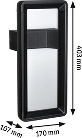P 93109 LED venkovní nástěnné svítidlo Reana pohybové čidlo HF senzor IP44 176x107mm 3000K 2x3W 230V antracit kov - PAULMANN
