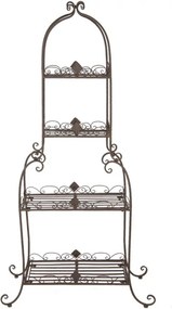 Hnědý kovový vintage stojan na květiny Josue - 74*39*160 cm