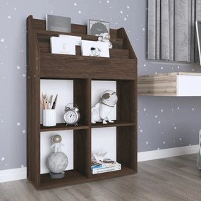 Dětský regál na časopisy kouřový dub 71 x 30 x 114 cm kompozit 339534