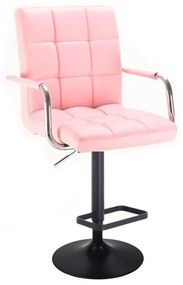 LuxuryForm DESIGN Barová židle VERONA na černé kulaté podstavě - růžová