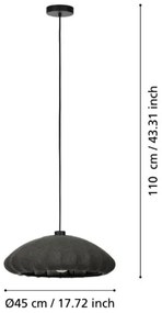 Eglo 43961 - Lustr na lanku BARLASTON 1xE27/40W/230V pr. 45 cm