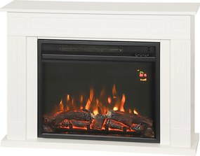 HOMCOM Elektrický krb s plamenem ve 12 barvách a 5 stupni jasnosti, dálkové ovládání a časovač, 98x23,5x69,5 cm, bílá a černá