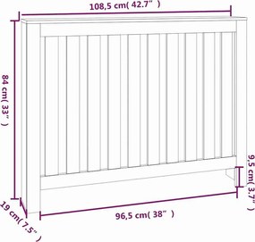 vidaXL Kryt na radiátor 108,5x19x84 cm masivní borové dřevo [822575] Barva: Přírodní