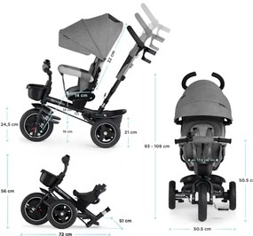 KINDERKRAFT select - Dětská tříkolka 5v1 SPINSTEP šedá