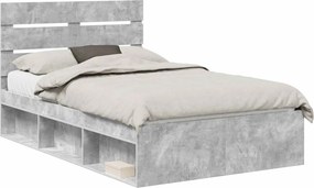 Rám postele s čelo Beton 120 x 190 cm Masivní borové dřevo 3411771