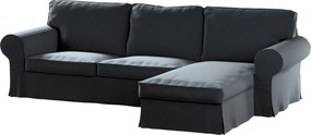 Potah na pohovku IKEA Ektorp 2-místná s lenoškou barva šedá látka sametová