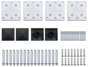 vidaXL Marketos Set plotových dílců WPC 526 x 186 cm černý