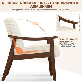 Křeslo Yaheetech – béžová, 62 cm (šířka) × 70,5 cm (hloubka) × 74 cm (výška), polyester (267499531398)