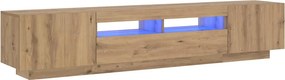 TV stolek s LED dub artisan 200x35x40 cm kompozitní dřevo 3329166