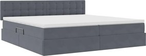Postel s úložným prostorem s čelo Tmavě šedá 200 x 200 cm samet 3370900