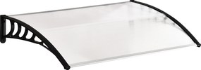 Outsunny stříška na vchodové dveře oblouková stříška 90x150cm z polykarbonátu s UV ochranou v bílé barvě pro optimální ochranu před povětrnostními vl…