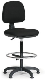 Zvýšená pracovní židle Milano s opěrkou nohou, černá