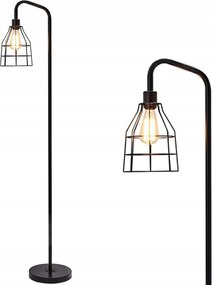 Lampa Stojaca Czarna 180CM Podlogowa Z Wlacznikiem Do Czytania E27 Loft