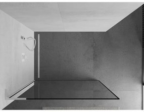 Mexen Kioto L, sprchová zástěna Walk-In 120 x 200 cm, 8mm čiré sklo černý vzor, ​​bílý profil, 800-120-103-20-70