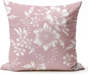 Bavlněný povlak na polštář - Rose růžová Zapínání: zip, Velikost polštáře: 40x40