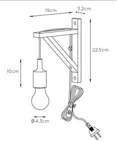 Lucide 08208/01/31 - Nástěnné svítidlo FIX WALL 1xE27/60W/230V bílá