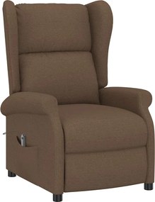 Elektrické polohovací křeslo ušák hnědé textil 3098323