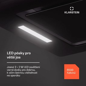 Klarstein Hektor Eco, digestoř, 52 cm, 466 m³/h, dotykové ovládání, sklo