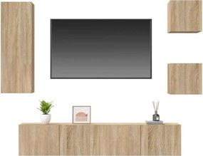 5dílný set TV skříněk dub sonoma kompozitní dřevo 3114440