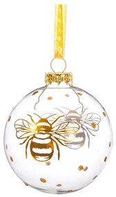 Skleněná ručně vyrobená vánoční koule ø 8 cm Golden Bee – Sass & Belle