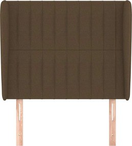 Čelo postele typu ušák tmavě hnědé 103x23x118/128 cm textil 3118187
