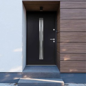 Vchodové dveře antracitové 90 x 200 cm hliník,  3190525