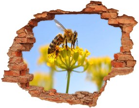 Wallmuralia Samolepící díra Včela na květině 90x70 cm