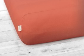 Jersey prostěradlo tmavě lososové  na výšku matrace do 20 cm Velikost: 60 x 120