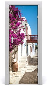 Fototapeta samolepící na dveře řecké uličky 85x205 cm