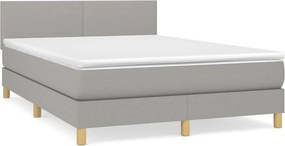 Box spring postel s matrací světle šedá 140 x 200 cm textil 3140457