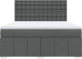Box spring postel s matrací tmavě šedá 180x200 cm textil 3294062