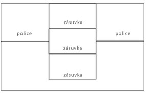 Obývací stěna CEZAR s | sestava C | 6 dílů | 330 cm + 170 cm + 110x61 cm | sonoma