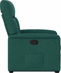 Zvedací polohovací křeslo tmavě zelené textil 3303038