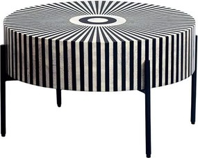 Designový konferenční stolek Ilissa 64 cm černo-bílý