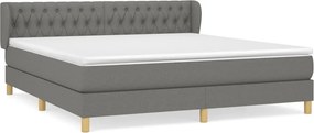 Box spring postel s matrací tmavě šedá 180x200 cm textil 3127062