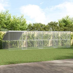 Klec na kuřata 4 ks Stříbrná 800 x 200 x 200 cm Ocel a PE 3381109
