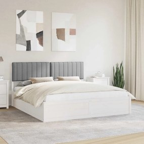 Rám postele s čalouněným čelem s čelo Světle šedá 180 x 200 cm 3398218