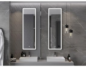 Mexen Coro, LED koupelnové zrcadlo s podsvícením a černým rámem 50x150 cm, 6000K, ochrana proti zamlžování, 9817-050-150-611-70