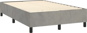 Box spring postel s matrací světle šedá 120 x 200 cm samet 3143133
