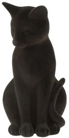 Dekorační kočka sedící výška 33,5cm, délka 17,5cm, polyresin, černá